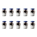 10 Pz De Conector/racor Rápido Neumático Recto 1/4 Npt X 1/4 | Instrutek